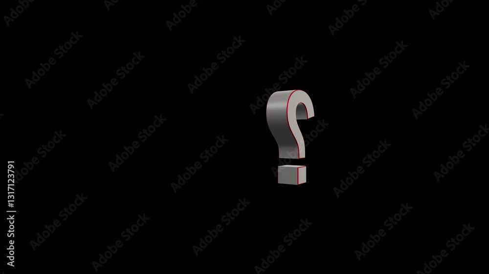 question mark animation pop up question mark flat and 3d black screen ...