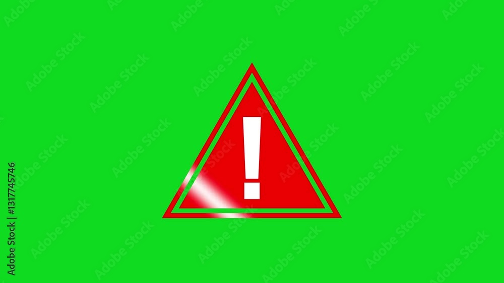 Warning sign and danger icon animation. Triangle warning sign ...