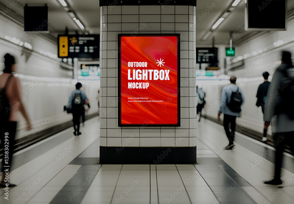 Light Box sign Mockup With Generative AI Stock 템플릿 | Adobe Stock