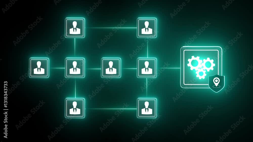 Man icon show diagram algorithm flow, organigram, and hierarchy scheme. design workflow ...