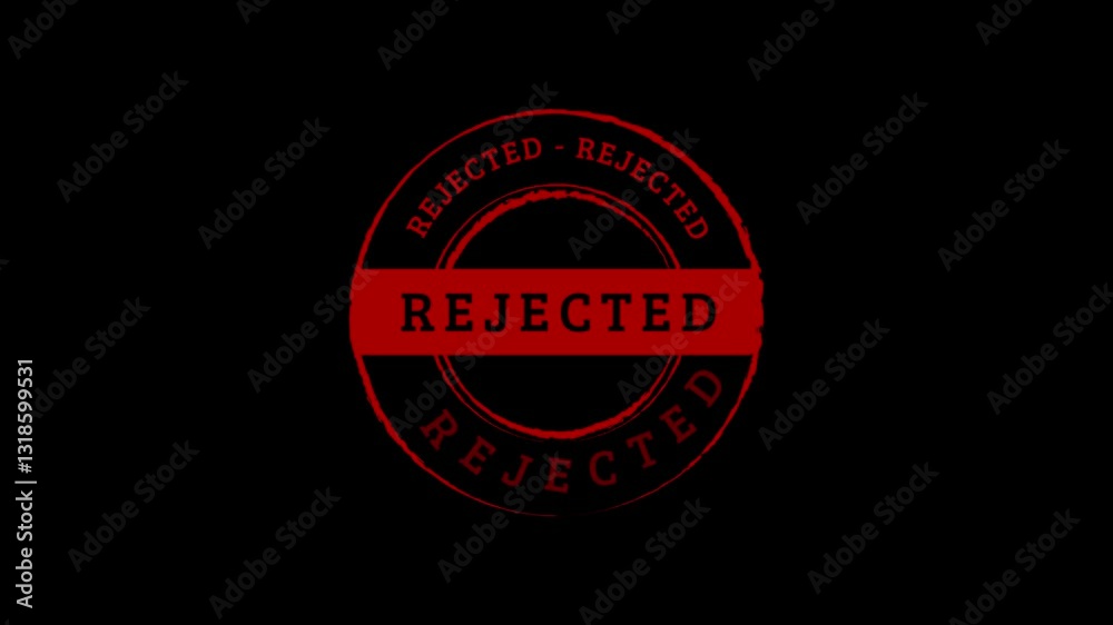 Rejected stamp denied refused seal disapproved mark badge animated ...