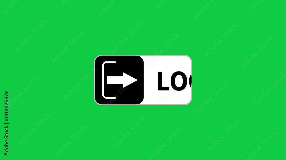 Green screen animation of Log out button with pointer, simple animation ...