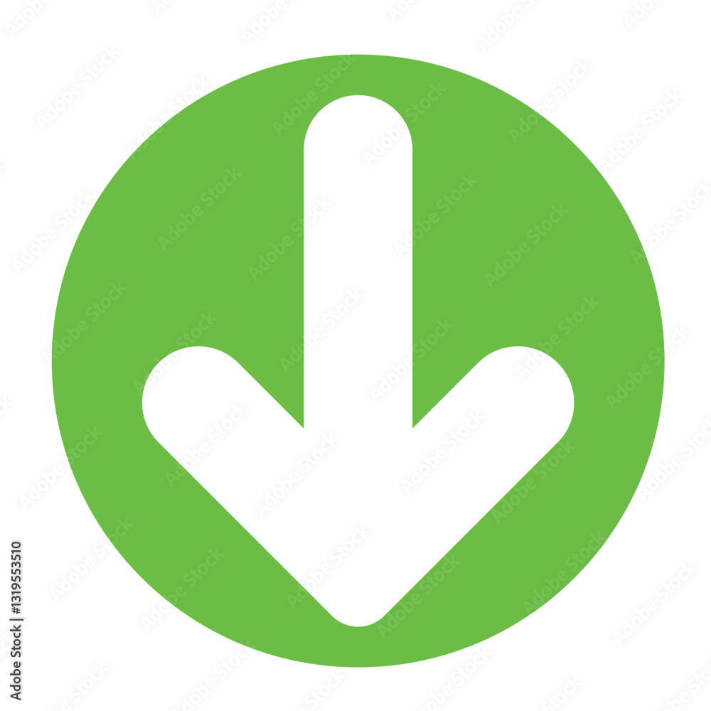 Poster Green downward arrow icon button vector – Wall Art | UkPosters
