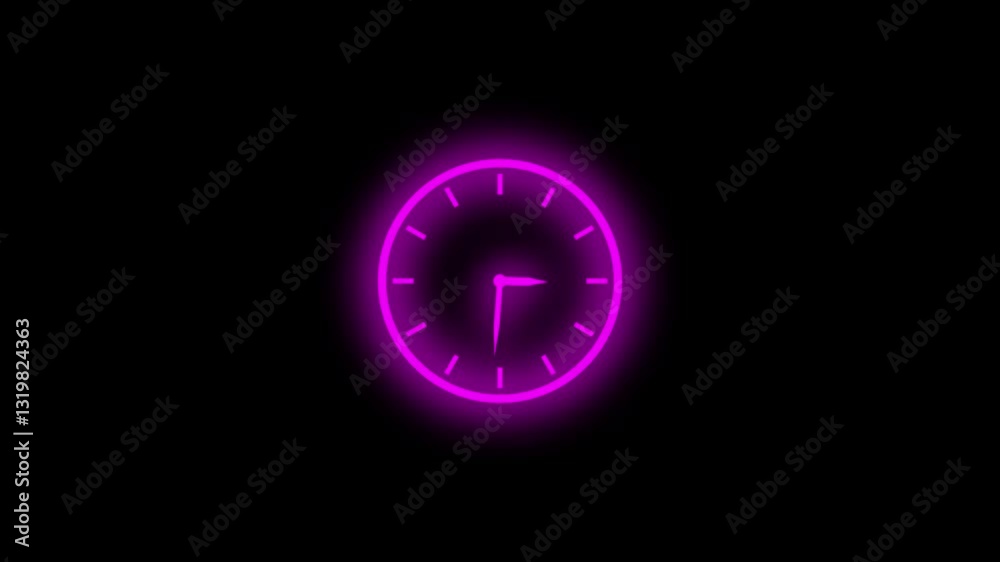 Analog clock spinning animation loop, alpha channel included. black ...