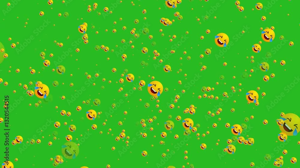 Animated Emoji Background 4K Footage. Fires and Smiling Face emoticons ...