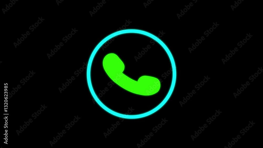 Calling icon concept animation and radio wave background. Incoming call ...