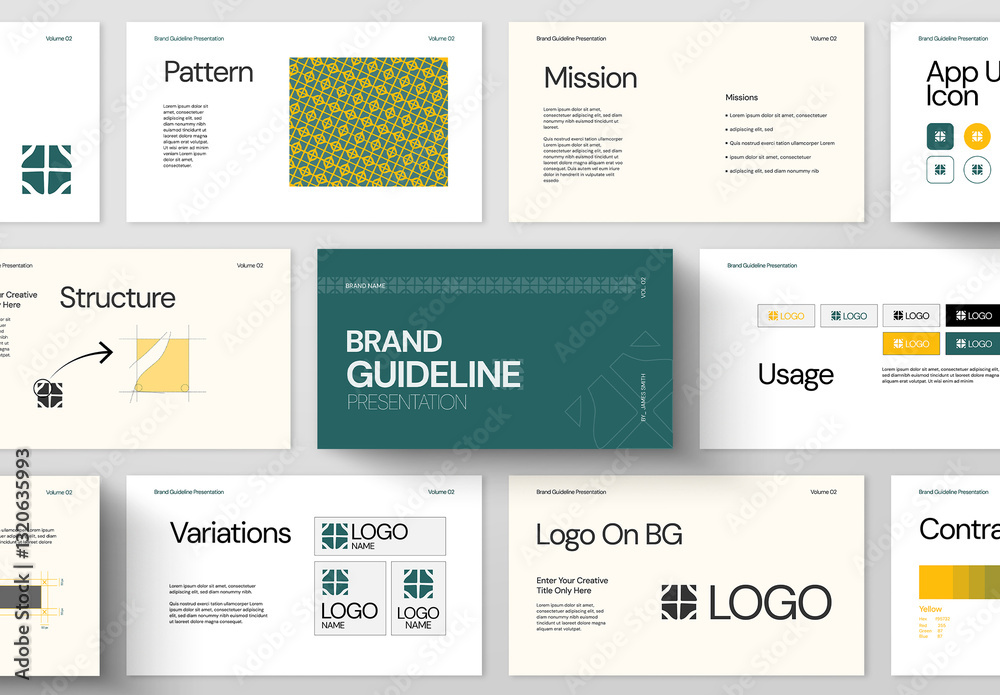Minimal Brand Guideline Presentation Layout Stock Template | Adobe Stock