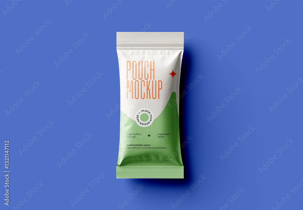 Modelo de Realistic Foil Pouch Sachet Packaging Mockup, High-Quality ...
