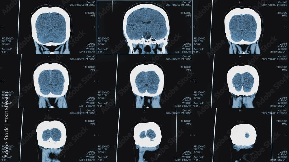Video Stock Magnetic resonance images of the head, MRI of the brain ...