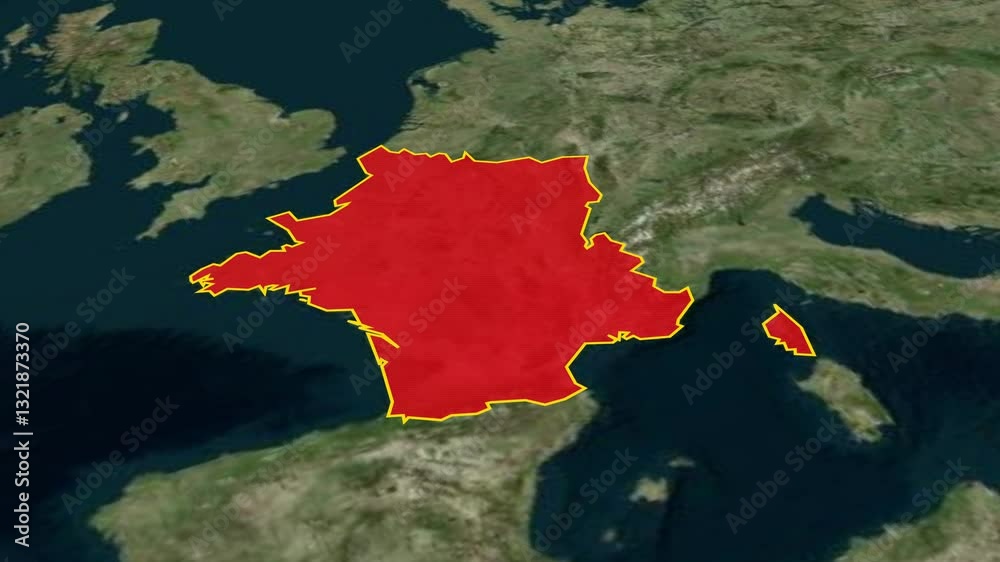 Argentina map animation with France flag highlighted border color, 3d ...