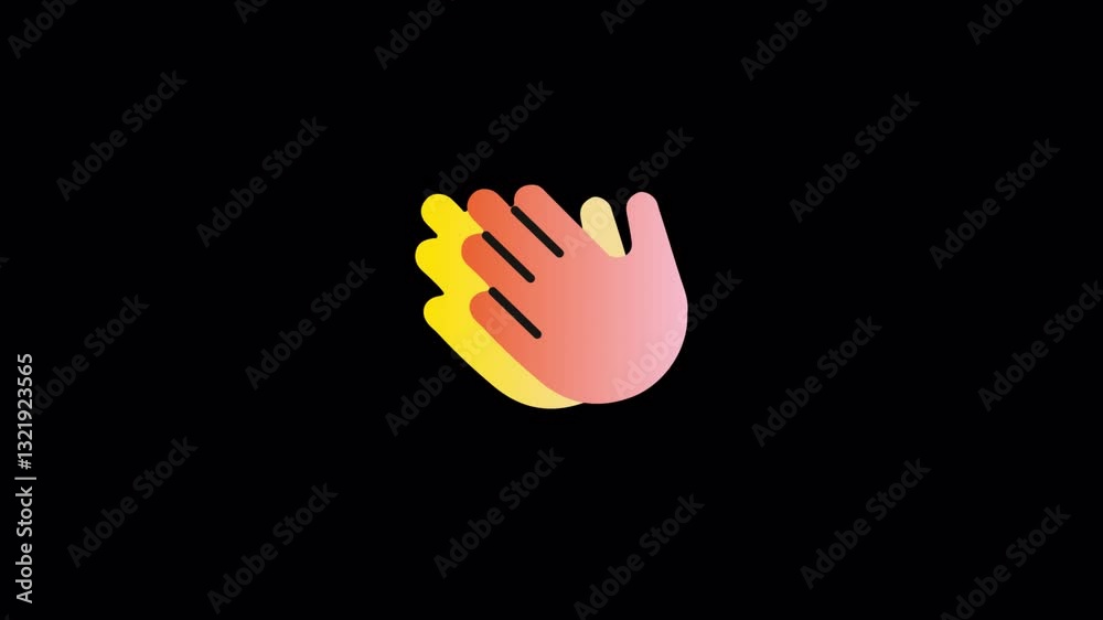 4K Animated clapping hands emoji with motion lines. Transparent ...