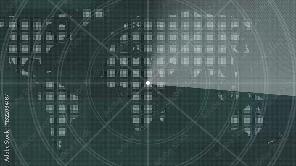 Digital technology radar screen animated, Technology world map radar ...