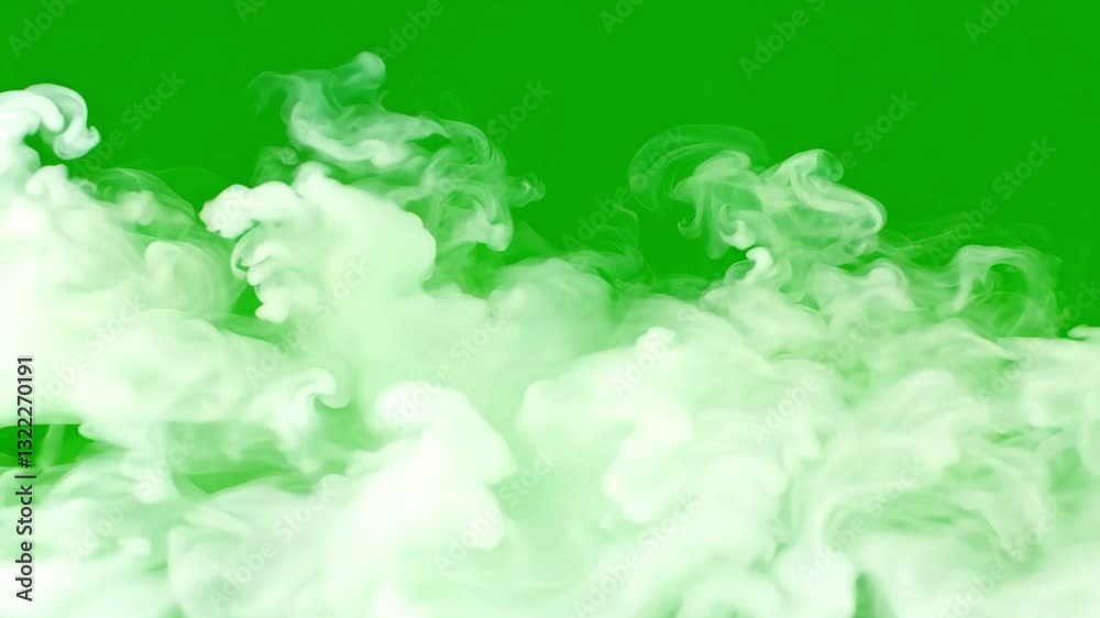 White Vapor Animation Realistic Effects On Green Screen .steam Smoke ...