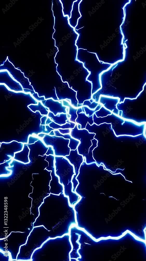 Dynamic electric currents: pulsating blue lightning patterns in high ...