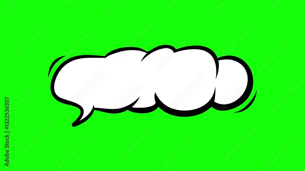 a collection of simple animated spec bubbles or text boxes on a green ...