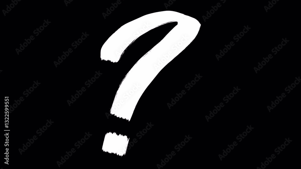 Hand drawn brush animation of symbol ? in 4K. Animated handwritten ...