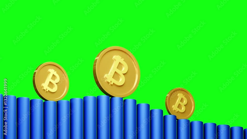 Bite coin rotation on cylinder green screen proximity animation ...