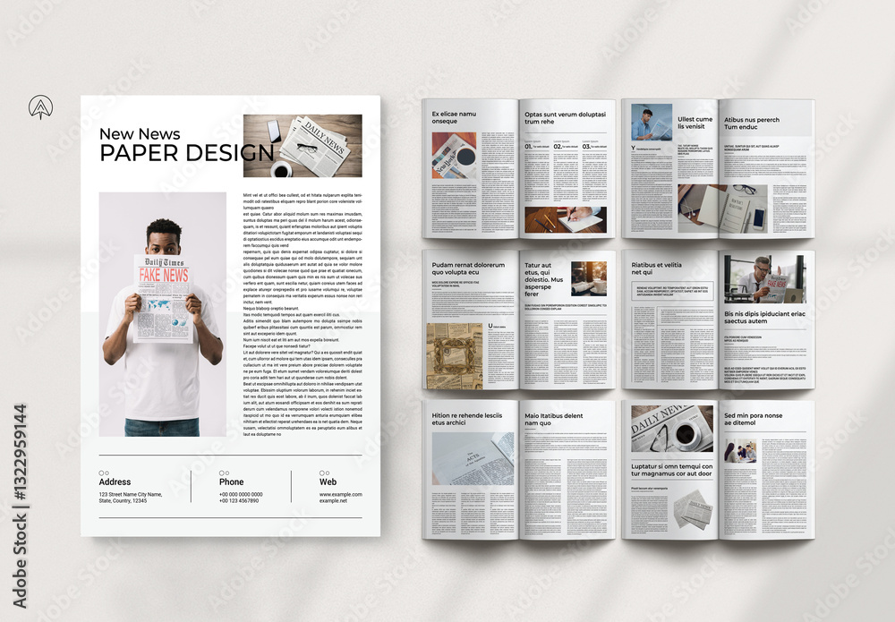 News Paper Brochure Template Stock Template | Adobe Stock