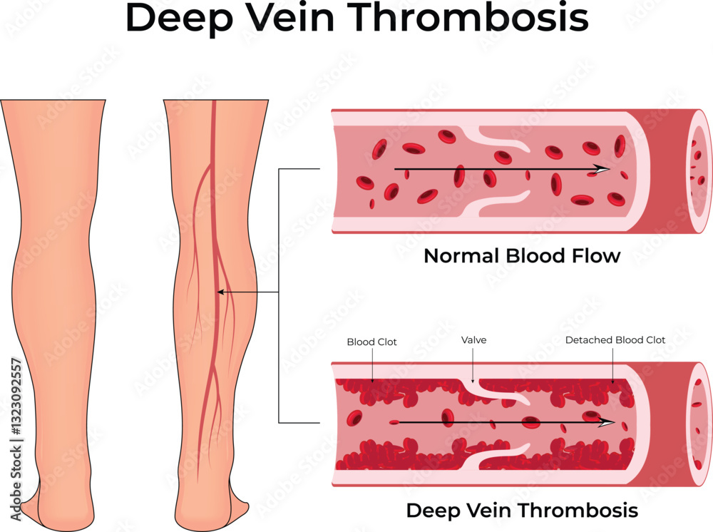 Plakát Deep Vein Thrombosis Understanding Blood Clots in the Legs ...