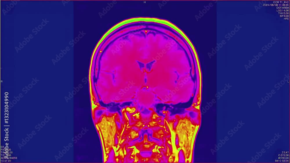 Magnetic resonance images of the brain, MRI of the brain, of a patient ...