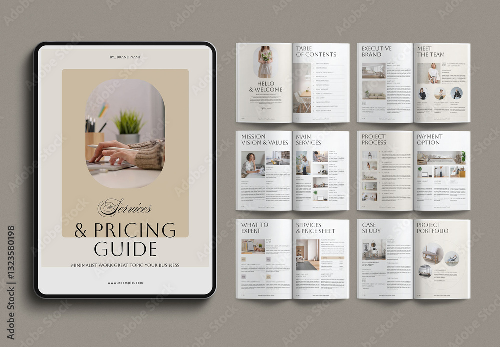 Digital Services & Pricing Guide Template Stock Template | Adobe Stock