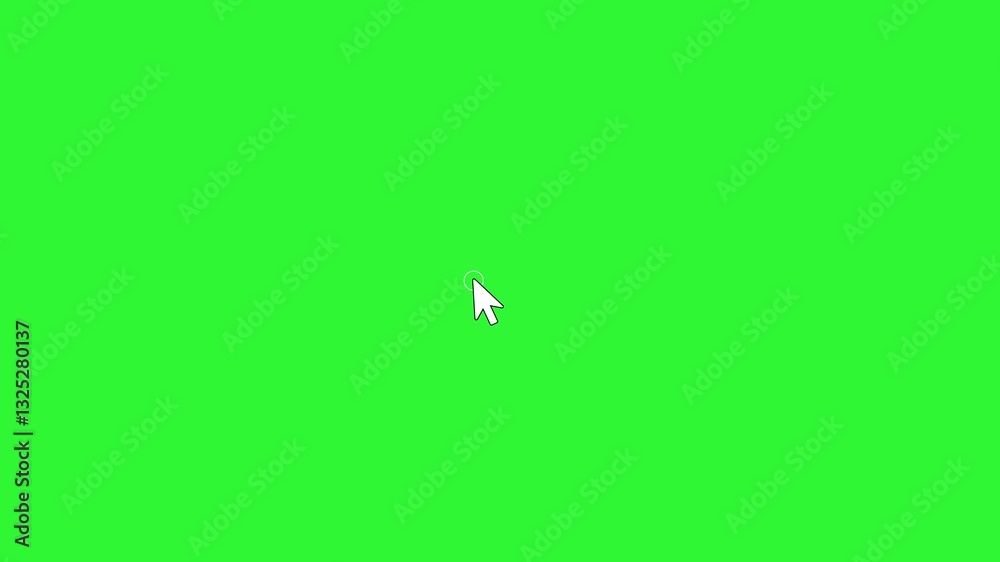 pointer cursor clicking animation on green screen background, animated ...