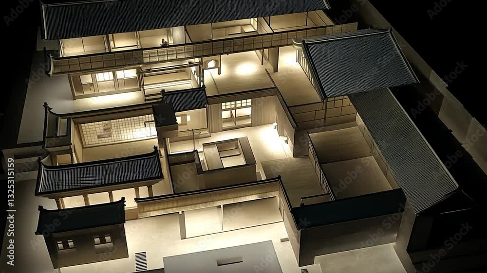 Ancient Chinese Courtyard House Plan Stock Video | Adobe Stock