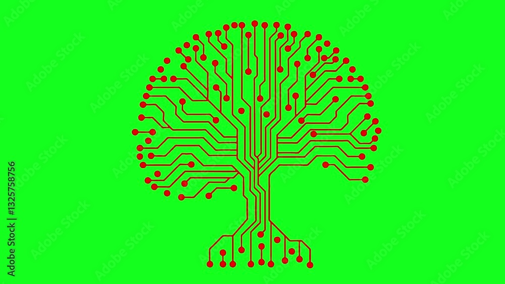 Tree in circuit. Circuit board tree. Digital circuit board internet ...