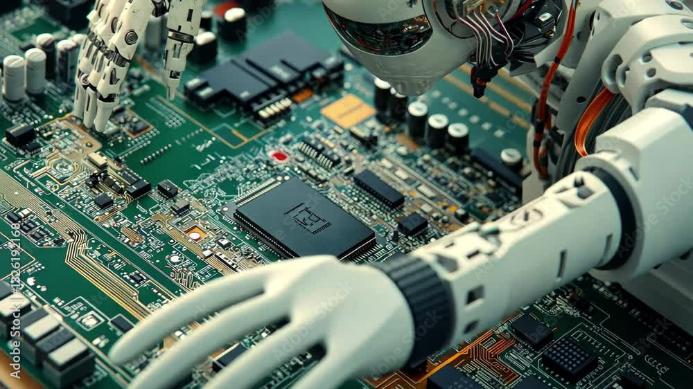 Robot performs intricate task of replacing CPU microchip with AI neural network on a circuit ...
