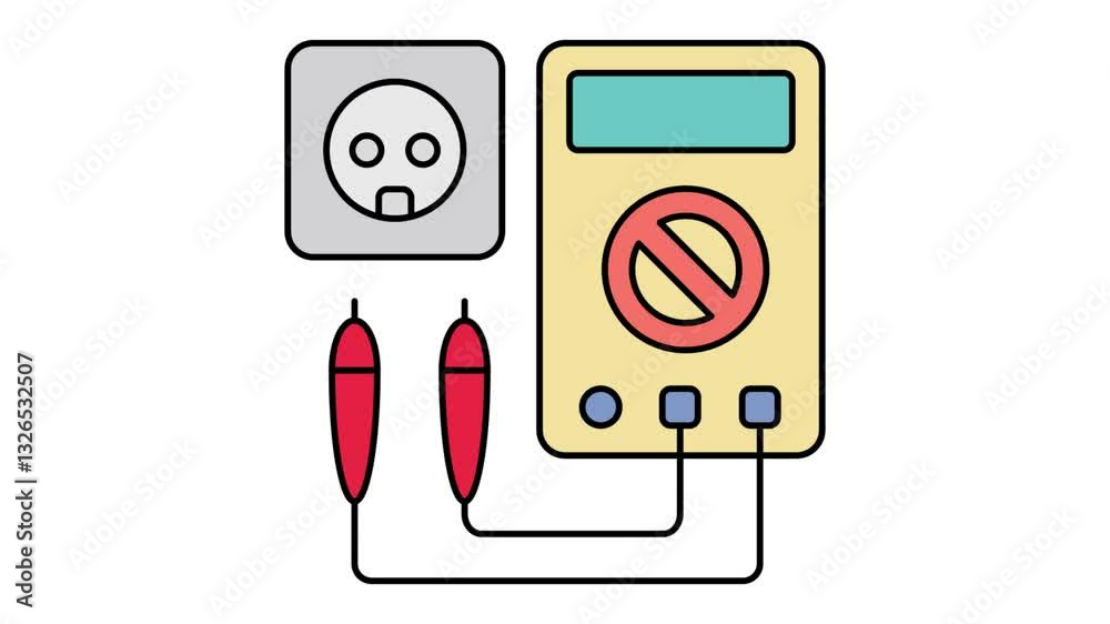 Checking Current Power with Multi Meter from Socket animation ...