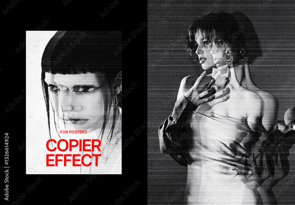 Bad Copy Poster Design Effect Mockup Stock Template | Adobe Stock