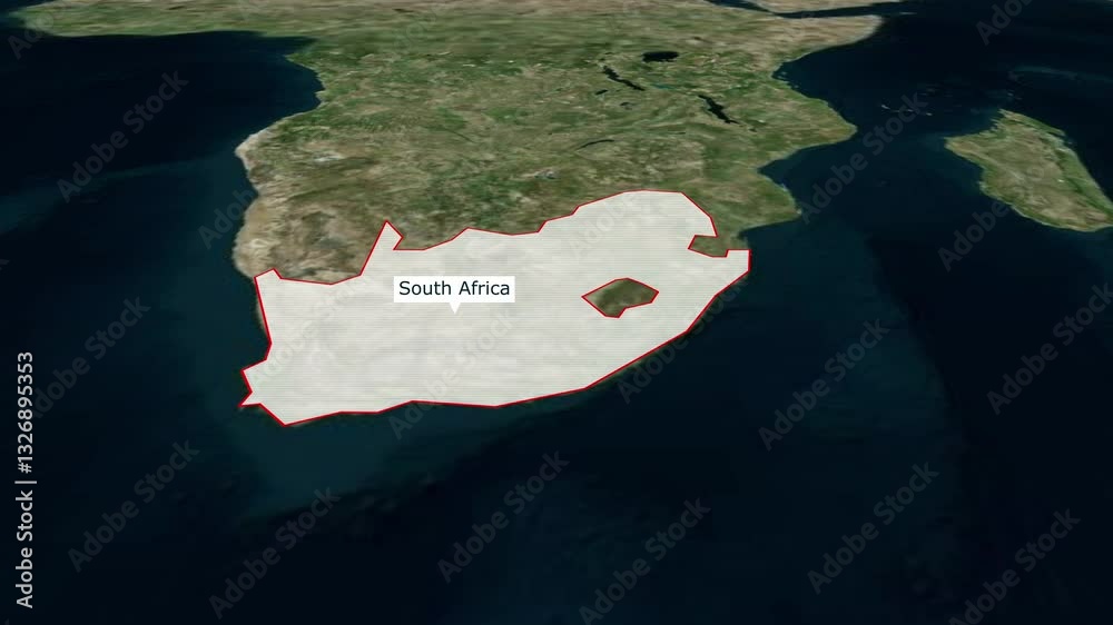 South Africa map animation with highlighted color, 3d South Africa map ...