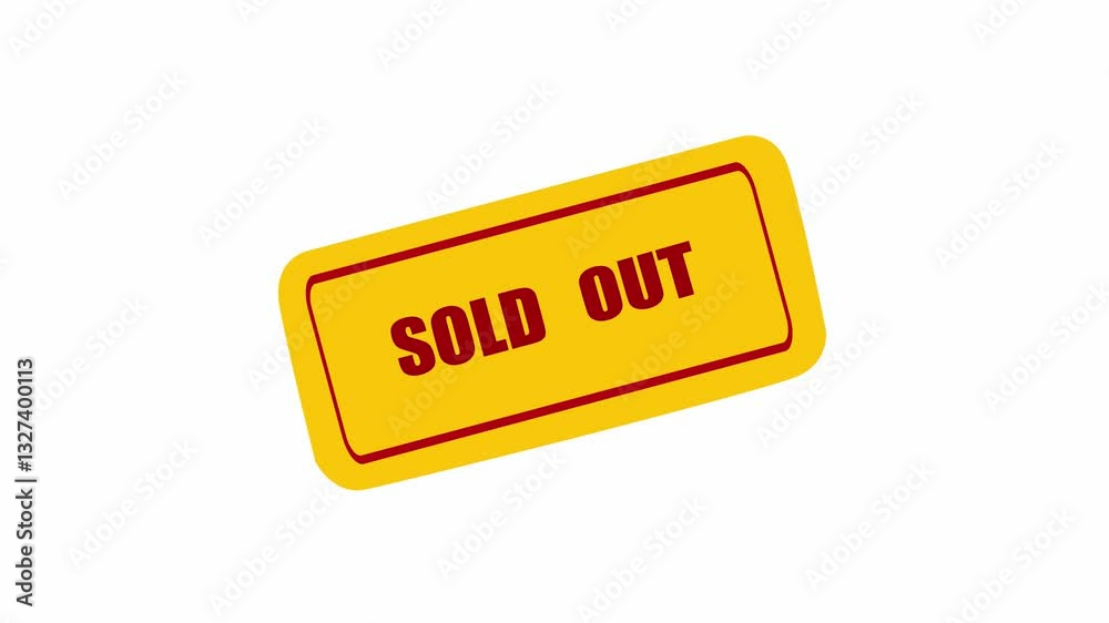 animation sold out,Sold out stamp moving into frame on black background ...