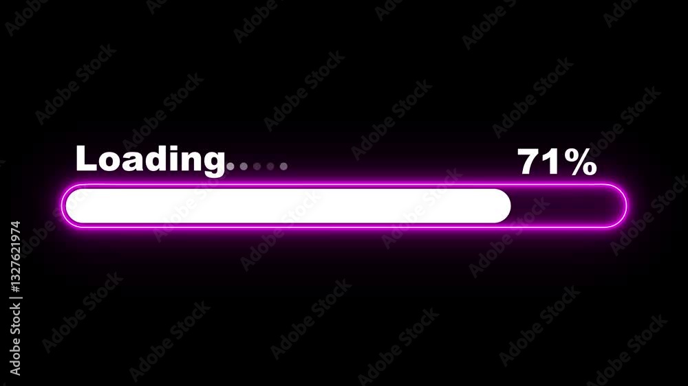 loading bar animation on black background. Sending bar. Status bar ...