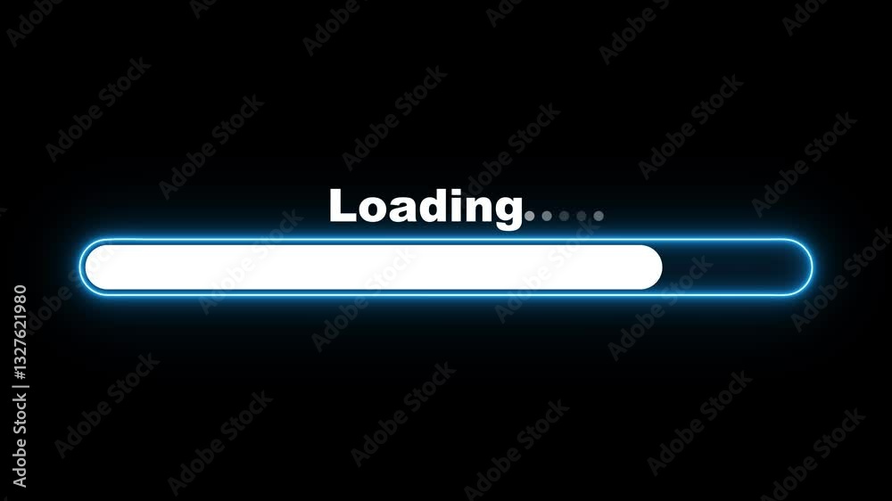 Neon Loading bar , waiting loading bar animation, software update icon ...