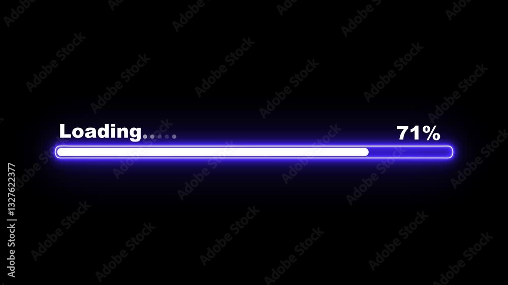 Loading progress bar animation from 0 to 100 with transparent ...