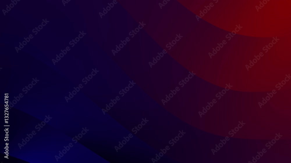 red background animation with flowing, layered wavy shapes and a ...