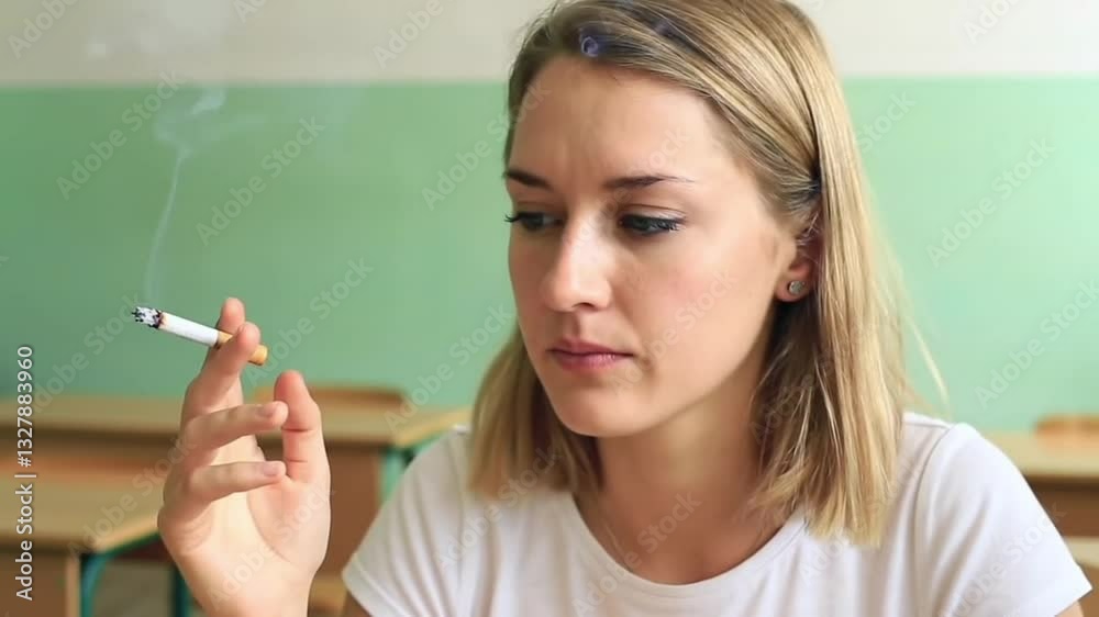 woman smoking cigarette video, woman smoking cigarette video, young ...