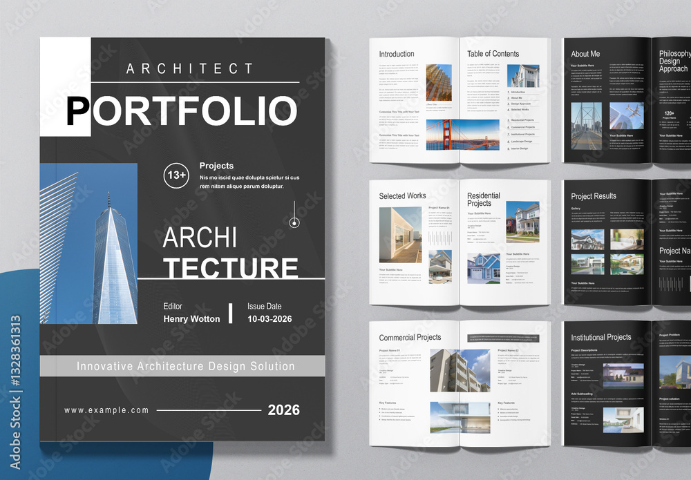 Architectural Excellence Portfolio Stock Template | Adobe Stock