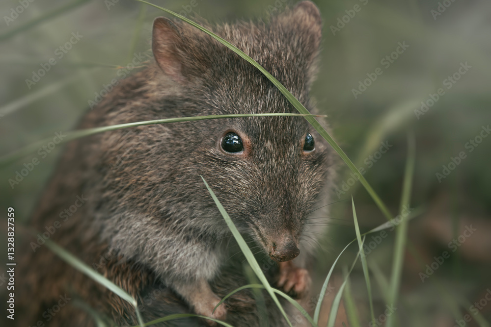 Poster The long-nosed potoroo is a small, hopping mammal native to ...