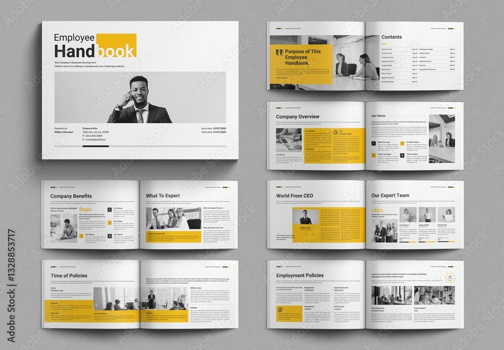Employee Handbook Template Landscape Stock Template | Adobe Stock