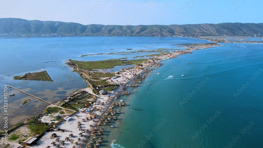 An aerial perspective of Ghar El Meleh's coastal landscape in Bizerte ...