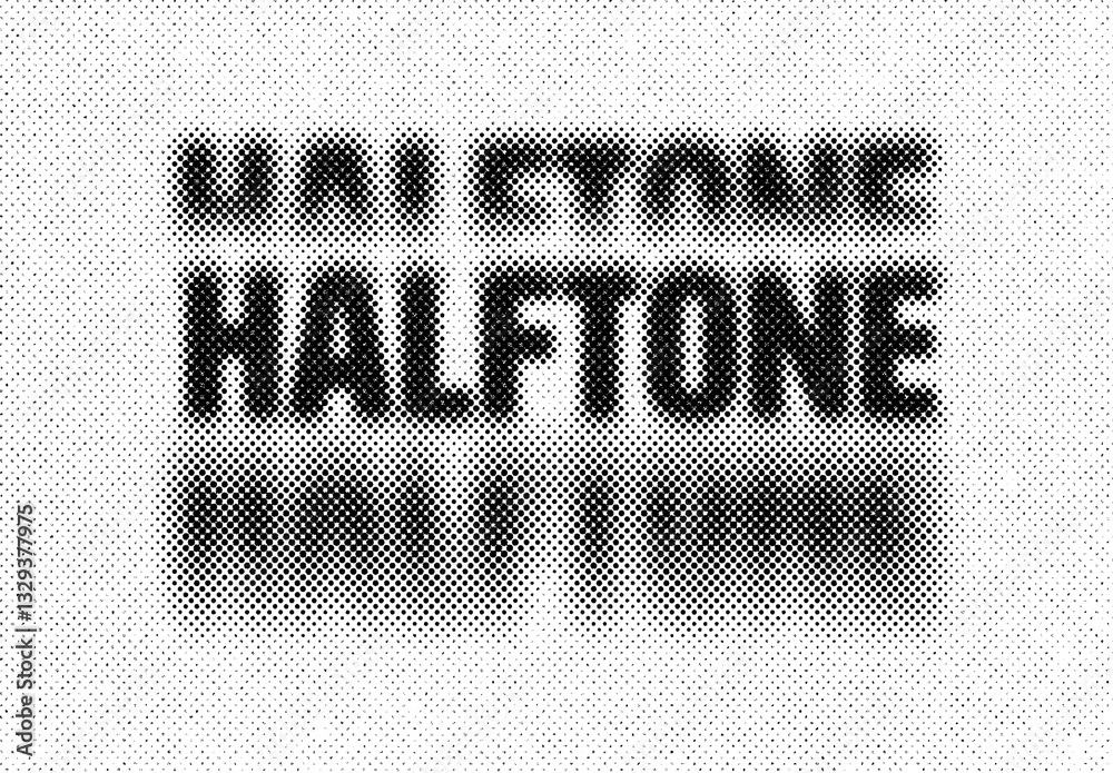 Bad Scan Halftone Text Effect Mockup Stock Template | Adobe Stock