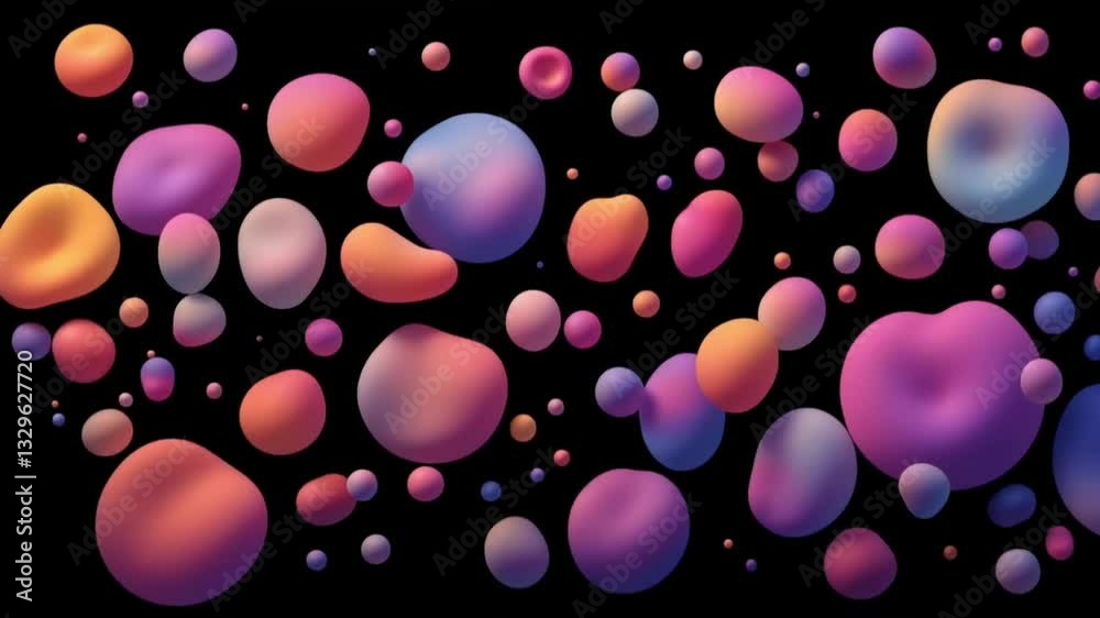 Vidéo Stock Soft Floating Color Blobs Merging and Splitting Shifting ...