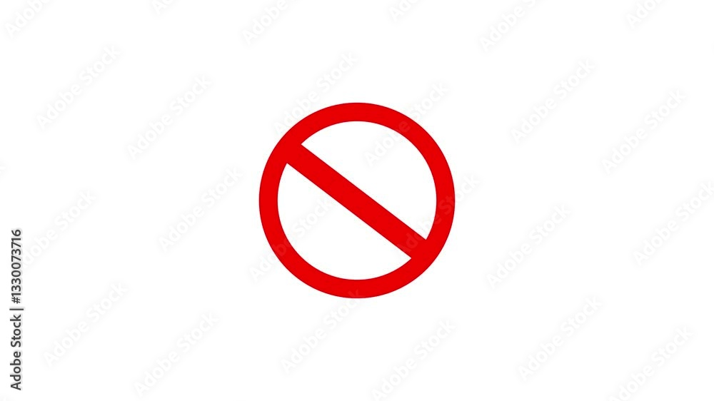 Warning, stop, prohibited or no entry forbidden red circle and line ...