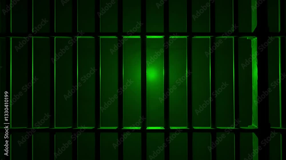 Prison Cell Bars Casting Shadows: Symbolizing Confinement and Loss of ...