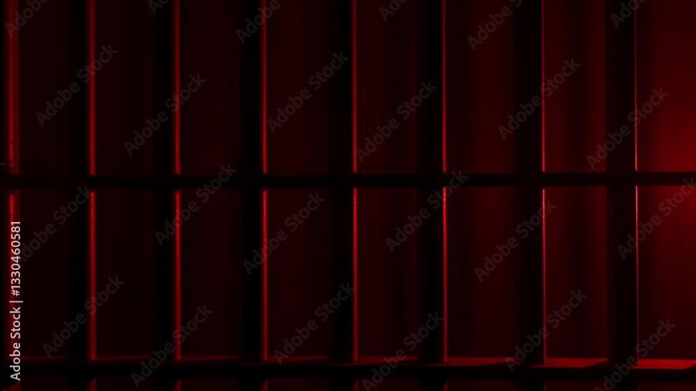 Prison Cell Bars Casting Shadows: Symbolizing Confinement and Loss of ...