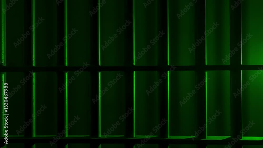 Prison Cell Bars Casting Shadows: Symbolizing Confinement and Loss of ...