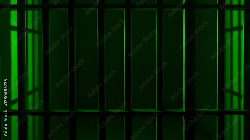 Prison Cell Bars Casting Shadows: Symbolizing Confinement and Loss of ...