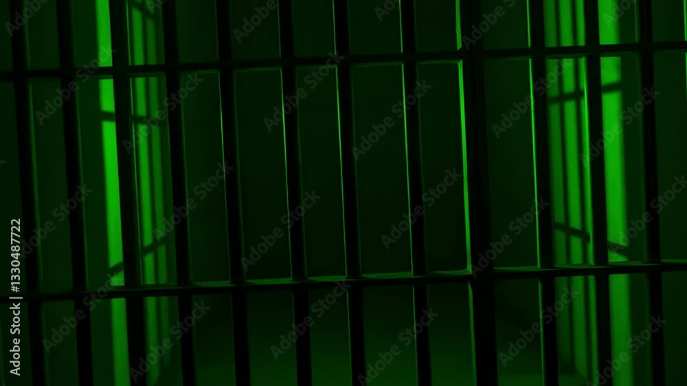 Prison Cell Bars Casting Shadows: Symbolizing Confinement and Loss of ...